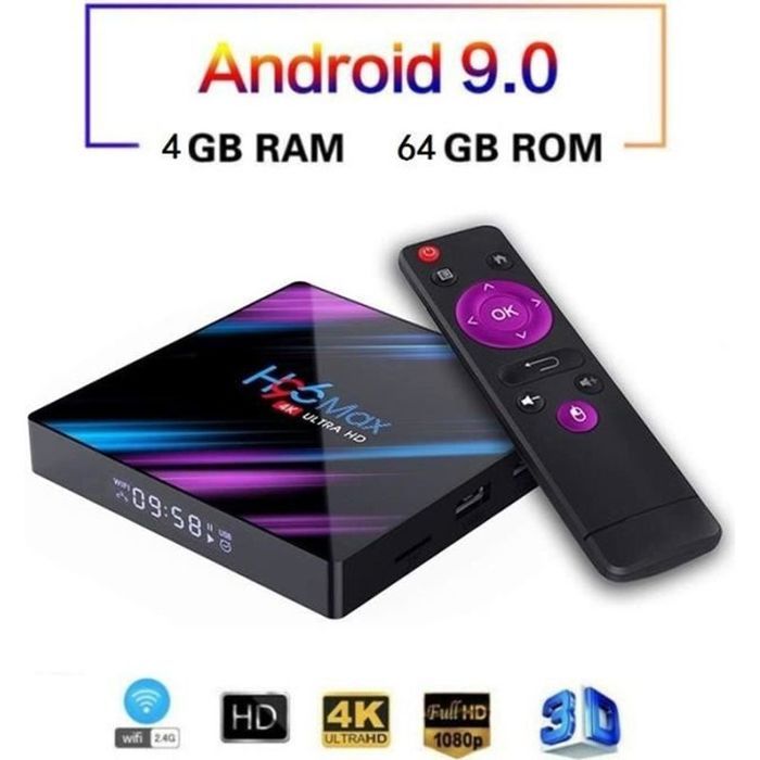 MEDIA STREAMER - BOX MULTIMEDIA Décodeur TV KINGSLIM H96 Max Android 90 ...