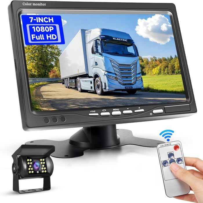 Podofo Caméra de recul avec de Moniteur HD 7'' 10M Câble IP69 ...