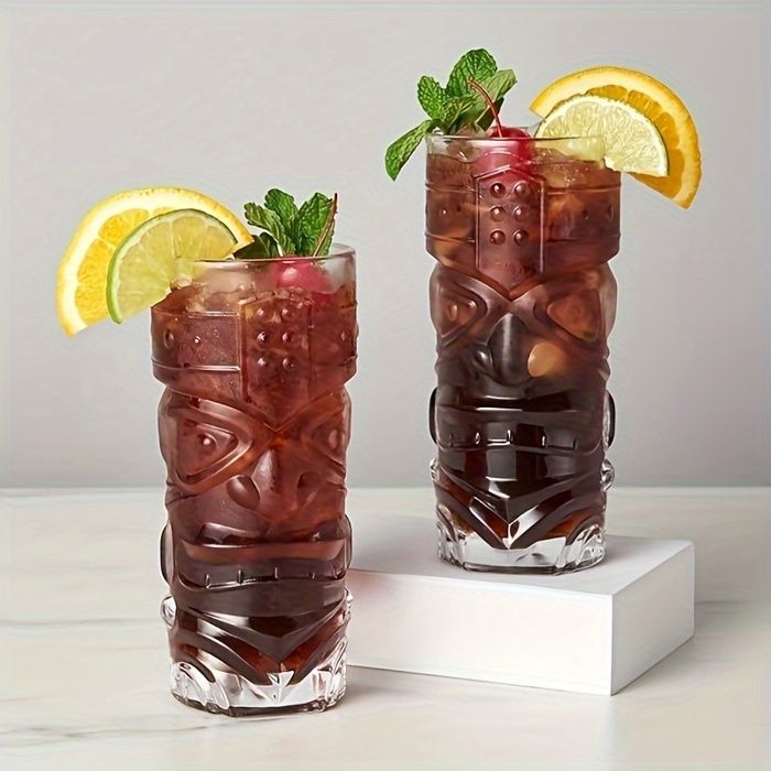 2 Pack Verres Tiki, Style Hawaïen, Service de Cocktails et Jus, Verre à ...
