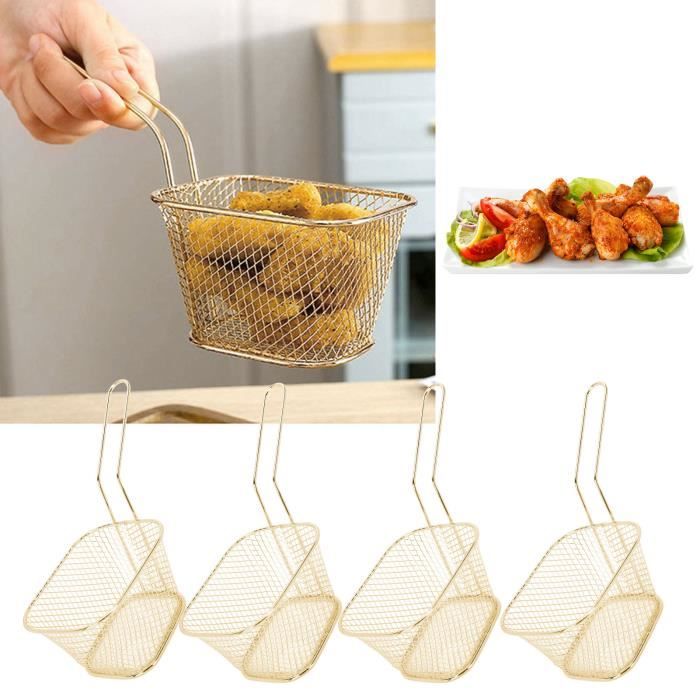 4 Pacs Frying Basket Strainer Mesh Snack Food Colander Fry Filter For ...