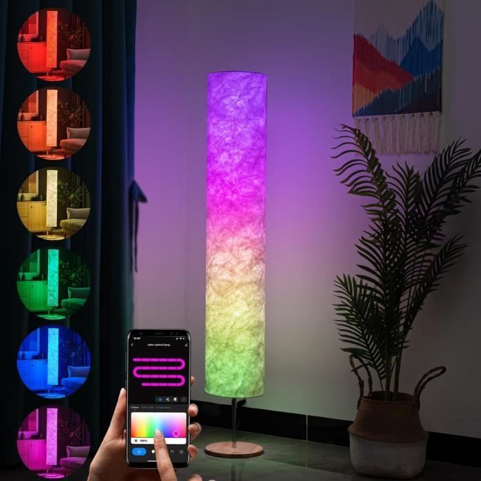 Lampadaire LED sur Pied Chambre - RGB Smart - Musique Sync - Contrôle App - Lampe Ambiance Alexa ...