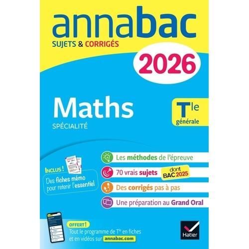Annales du bac Annabac Maths Tle générale. Edition 2026 - Cdiscount ...