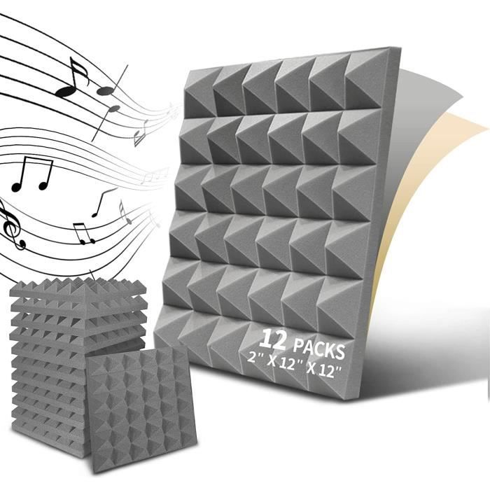 Mousse Acoustique Pyramide, 12 Pack Mousse Acoustic pour Podcasting ...