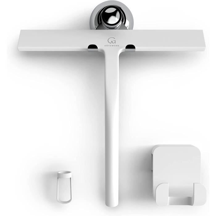 Raclette De Douche Avec Support Ventouse - 23 Cm Blanc - Raclette De ...