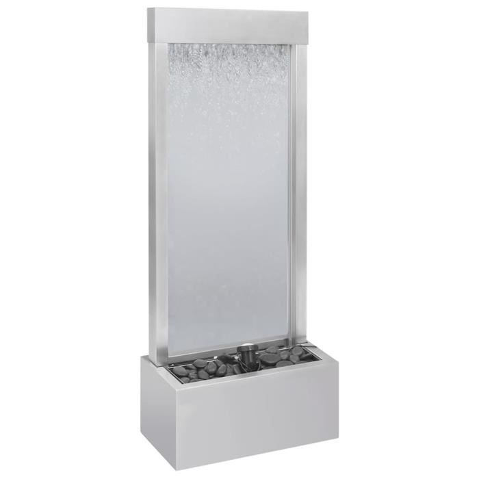 OLL Fontaine de jardin Argenté 39x22x108,5 cm Acier inoxydable 106976 ...
