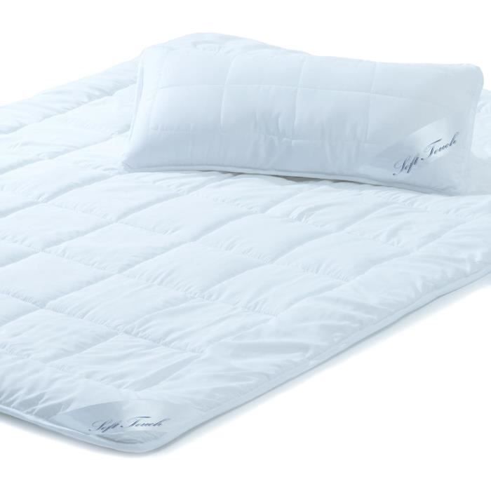 Soft Touch 1X Oreiller 40 X 80 Cm Parure Incluant Couette Légère D'Été ...