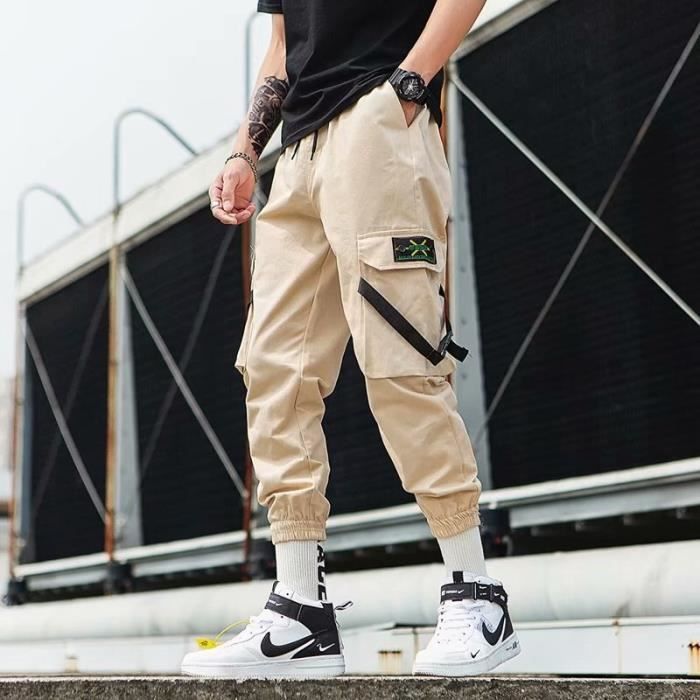 Pantalon de Jogging pour hommes - Khaki[C5909] - Streetwear Harajuku Hip Hop Cargo Style Blanc ...