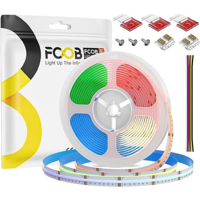 Cob Rgbcct Flexible Haute Densité Bande Led Cob Rgb+Cct 16.4Ft-5M Dc24V ...