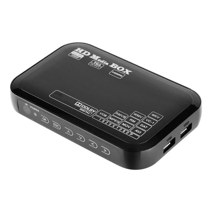 TMISHION Boîtier de lecteur multimédia 1080P Full HD Mini Box Media ...
