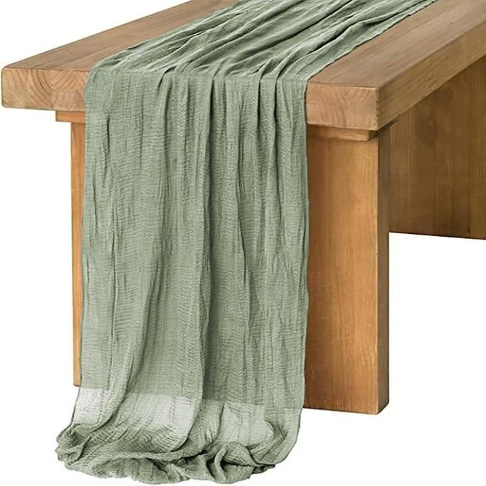 Chemin De Table Vert,Chemin De Table Gaze De Coton ,Chemin De Table ...