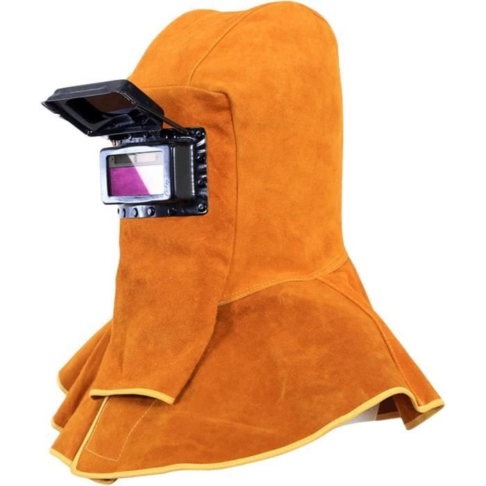 Casque De Soudeur En Cuir Masque De Soudage Solaire Auto Obscurcissant Protection De Sécurité