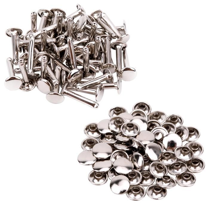 9mm x 15mm Rivets à double capuchon Longs rivets tubulaires en laiton ...