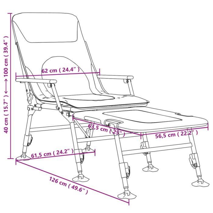 Chaise longue de pêche - KEEN SO - AB4006420 - Pliable - Pieds ...