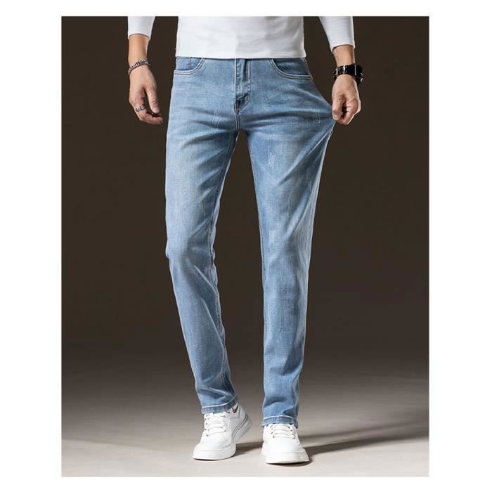 Jean Rétro Homme Effet Vieilli Stretch Slim - INSFITY - Denim en Coton ...