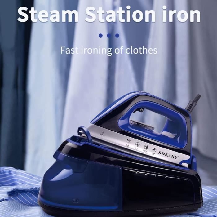 SOKANY SK-188 anti-Lime Steam Iron station, Ceramic Bottom Steam Iron ...