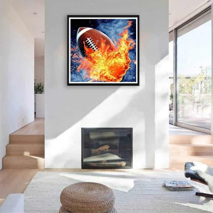 5D Diamond Painting Complet Flamme Rugby, Broderie Peinture Diamant ...