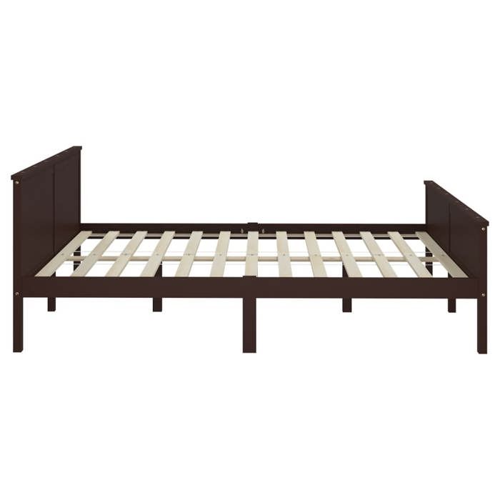 Nouveau* Structure de lit Marron foncé Bois de pin massif 180x200 cm ...