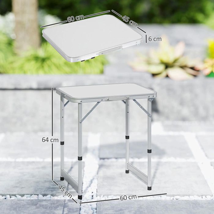 Table pliante camping,hauteur réglable,aluminium MDF,blanc - Cdiscount ...