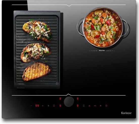 Karinear Plaque de Cuisson Induction - 4 Foyers - Deux zones flexibles ...