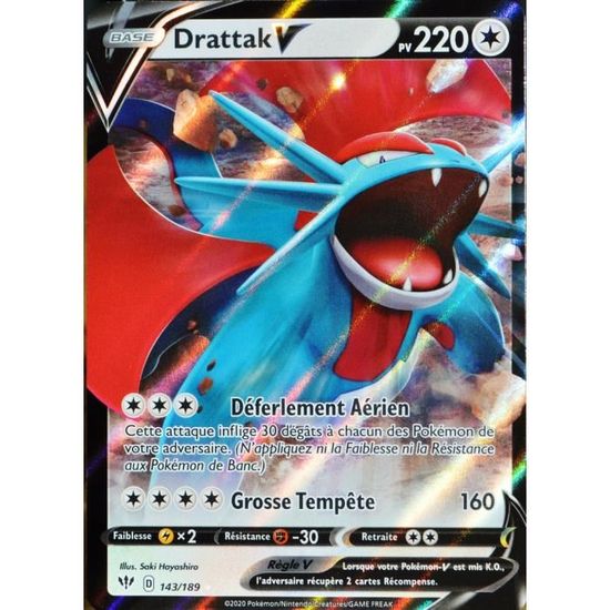 Carte Pokémon 143-189 Drattak-V EB03 - Epée et Bouclier - Ténèbres ...