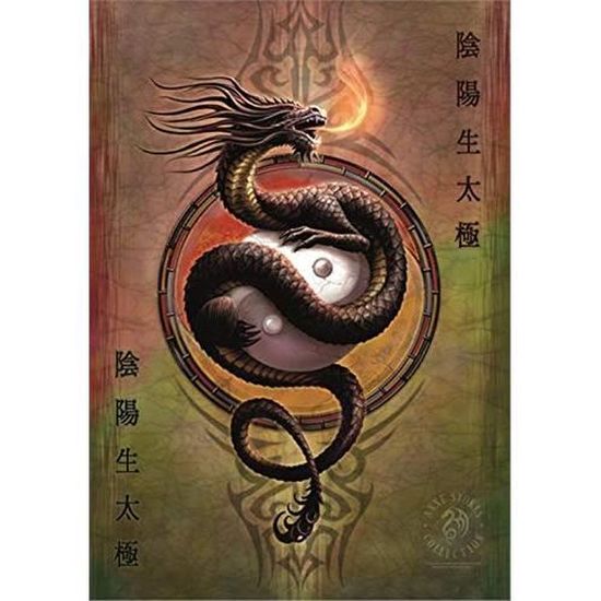 Heart Rock Licensed Drapeau Anne Stokes Yin Yang Protector, Tissu ...