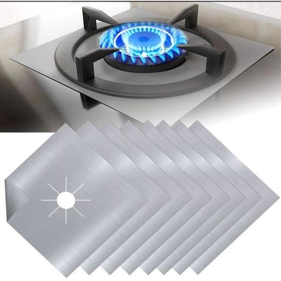 CACHE PLAQUE REN 8Pcs Plaque de Cuisson agrave Gaz Protection en ...