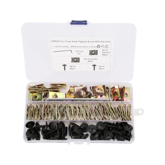 Garosa Fixation de garde-boue Vis autotaraudeuses M5x16 M5x19 Retenue ...