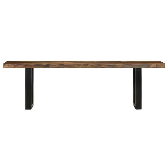 Banc 160 cm Bois de récupération solide et acier HILILAND --LIS POIS ...