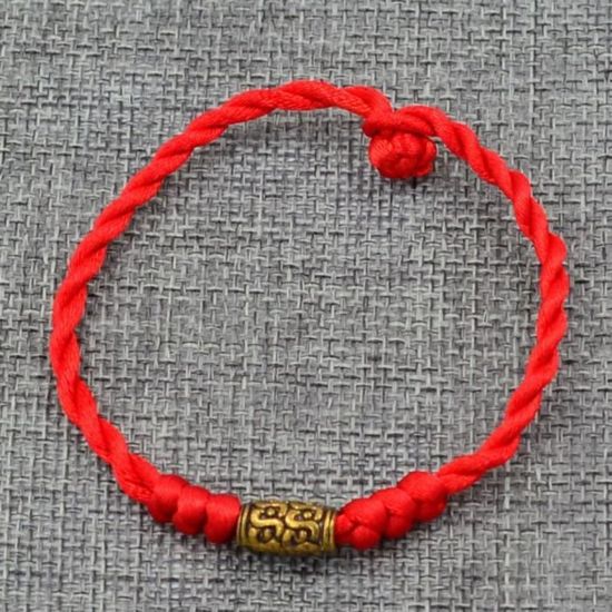 Bracelet porte-bonheur traditionnel tibétain argent fil rouge Bracelet ...