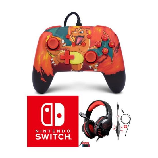 Manette et casque - Nintendo - SWITCH Pokémon Charizard Vortex ...