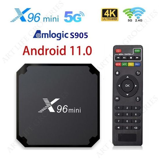 Boitier iptv Android 11.0 X96 Mini Amlogic S905W2 Quad Core 2 Go 16 Go double WiFi 2.4G-5.8G 4K ...