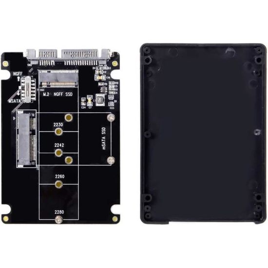 Combo M.2 Ngff B-Key Msata Ssd Vers Sata 3.0 Adaptateur Convertisseur Boîtier Avec Interrupteur ...
