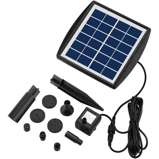 Pompe à Eau Solaire pour Fontaine - TRAHOO - Pompes pour Fontaines - Noir - Plastique/Résine ...
