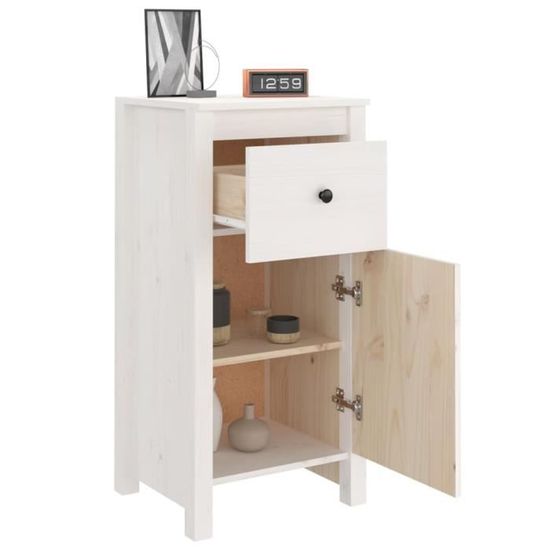 FAN - Buffets 2 pcs Blanc 40x35x80 cm Bois massif de pin - HAUTE ...