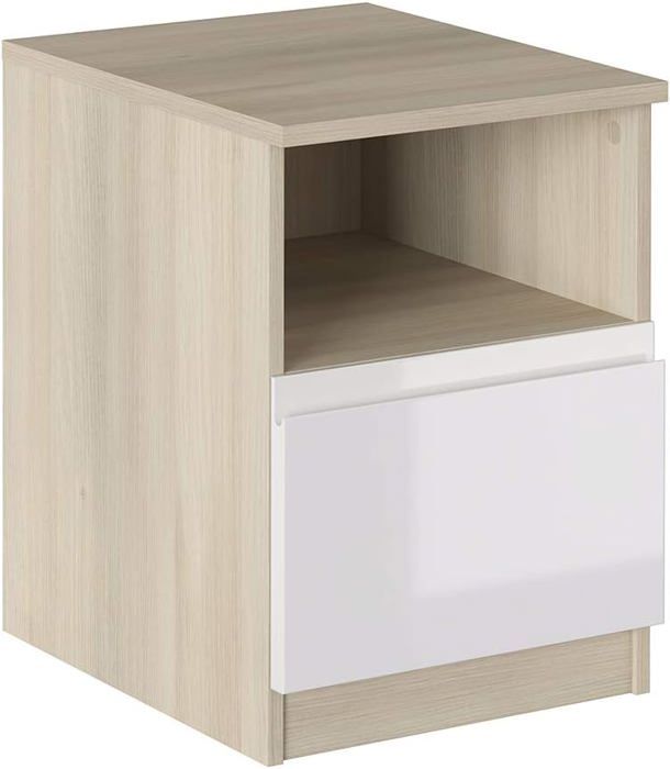 Mik Modern Table De Chevet Avec Compartiment Ouvert Et Tiroir Avec ...