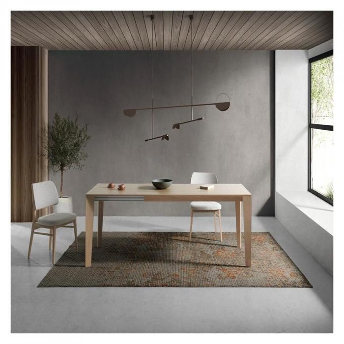 Table repas extensible GEO 8 couverts 160/230x90cm pieds bois plateau ...