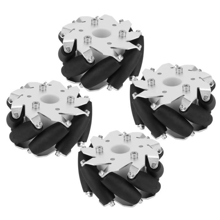Ashata Roue Mecanum Omni 4pcs 100mm Durable Steel Mecanum Wheels Set ...