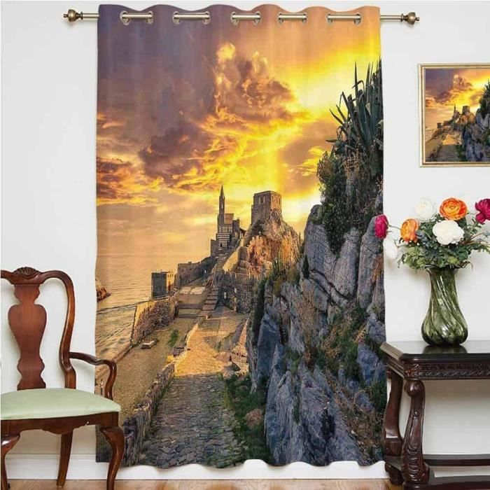 Rideau 1 panneau 140X160Cm Rideau de porte coulissante en verre de ...