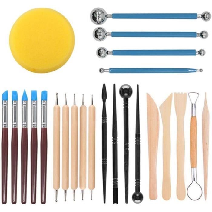 Outil Modelage Argile,Outils de Sculpture,24 Pièces Outils de Modelage ...