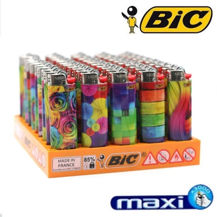 Plaquette de 50 Briquets BIC J26 Maxi - Textures Colorées - Cdiscount Au quotidien