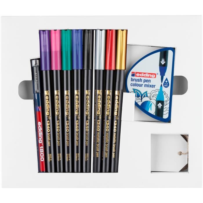 Feutres - EDDING - Happy Lettering - 9 pièces - À base d'eau - Idéal ...