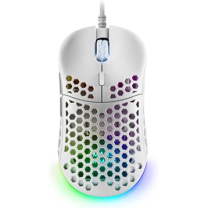 Filaire Mm55W Blanc, Souris Gaming Rgb Chroma, Ultra-Légère 55G, 12800 ...
