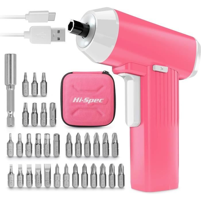 Élégant Tournevis Sans Fil Rose 3.6V, Mini Visseuse Électrique Usb Avec ...