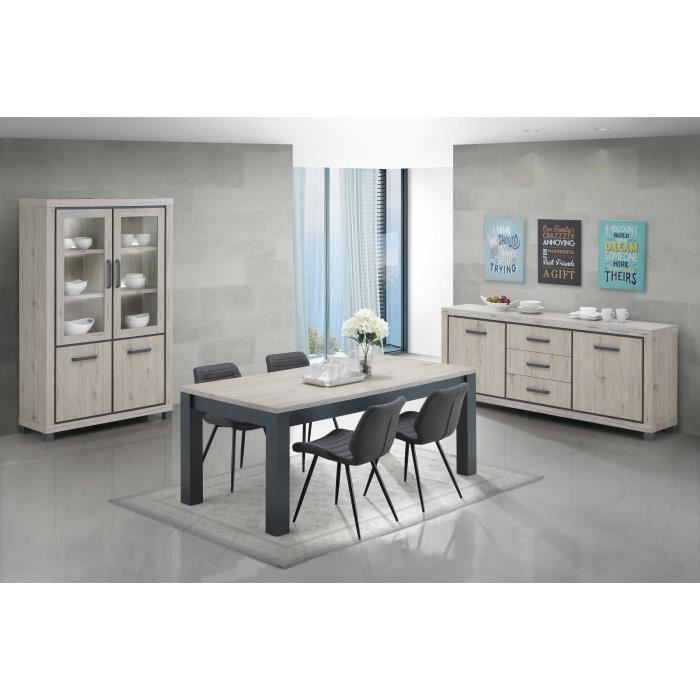 Dressoir Dirk avec un décor en chêne naturel et des accents foncés ...