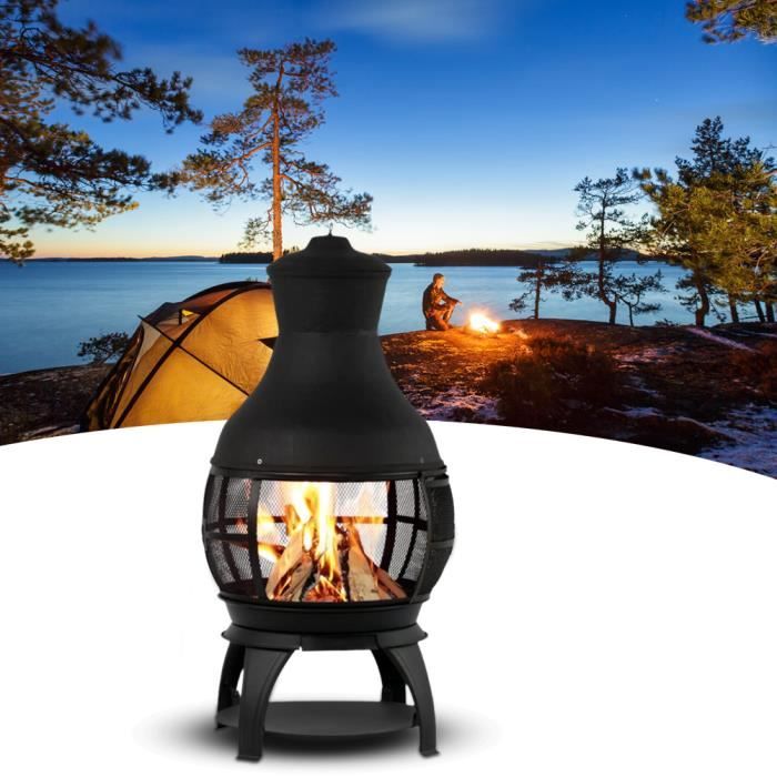 Cheminée en fer forgé poêle à bois cheminée à foyer pour jardin ...