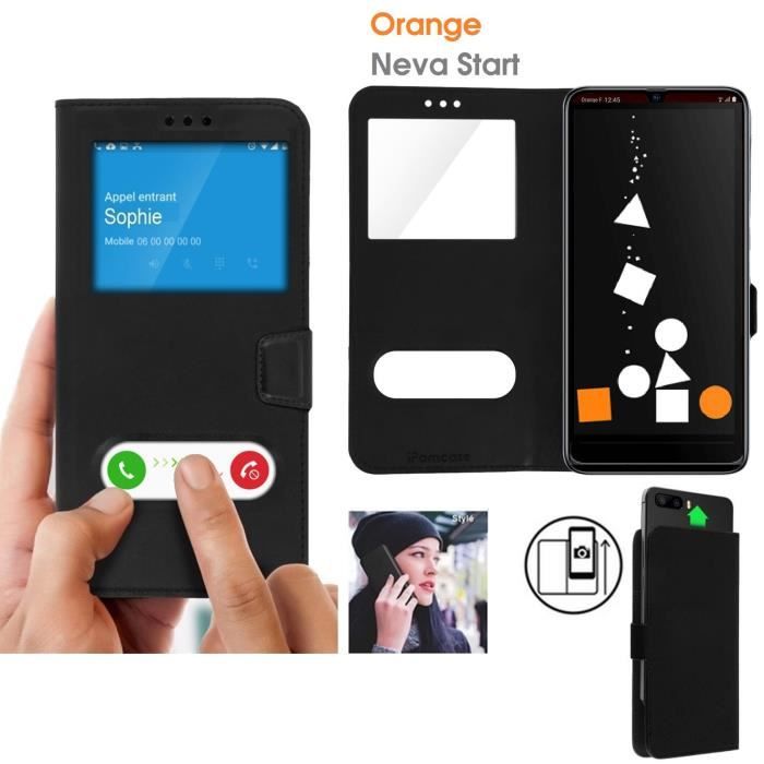 Coque Etui Housse 2 Fenêtres pour Orange Neva Start , Etui universel 5 ...