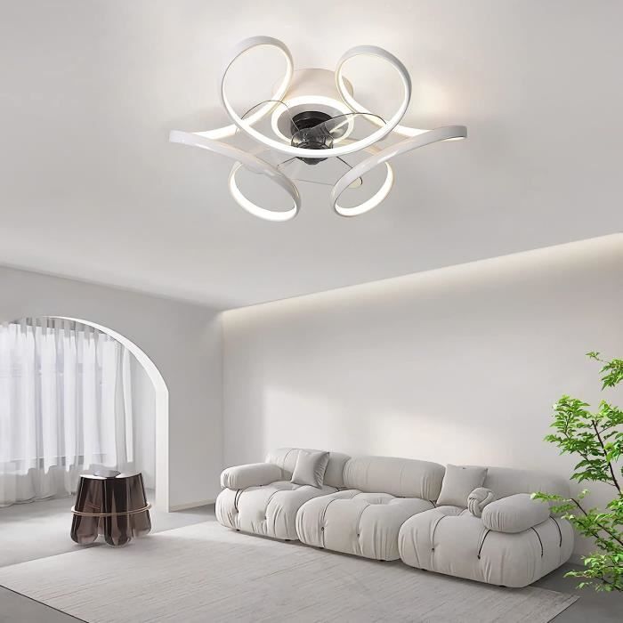 KNVSS Ventilateur Plafond Avec Lumiere Et Télécommande APP, Lustre ...