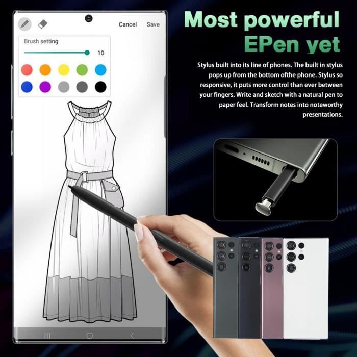 Smartphone avec stylet Smartphone 4G avec stylet Écran Incell HD de 6,8 ...