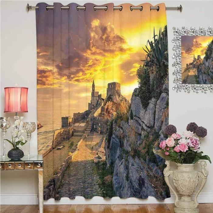 Rideau 1 panneau 140X160Cm Rideau de porte coulissante en verre de ...