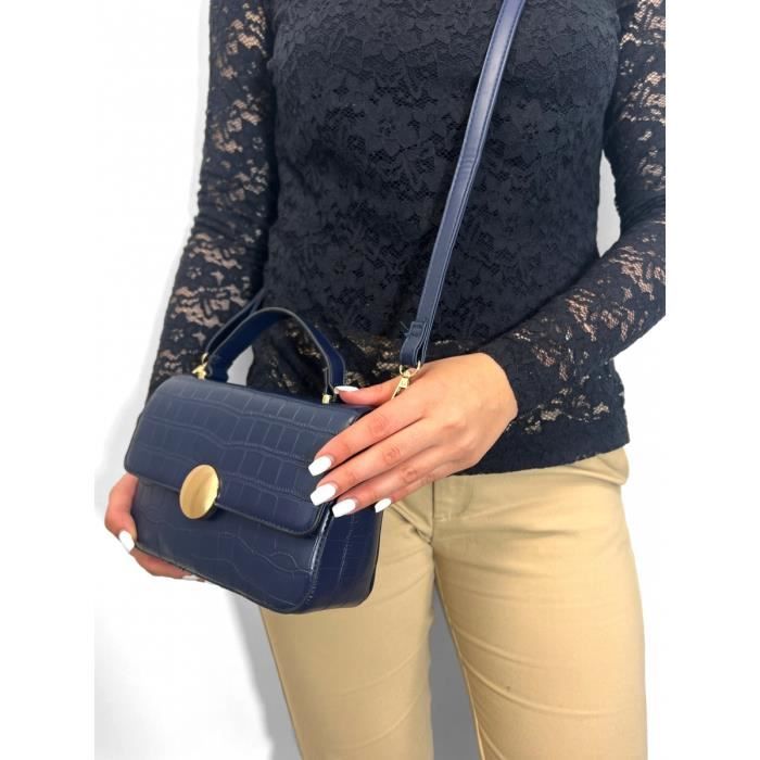 Sac à main Textile BLEU MARINE - H6879 - Marque française BLEU MARINE ...